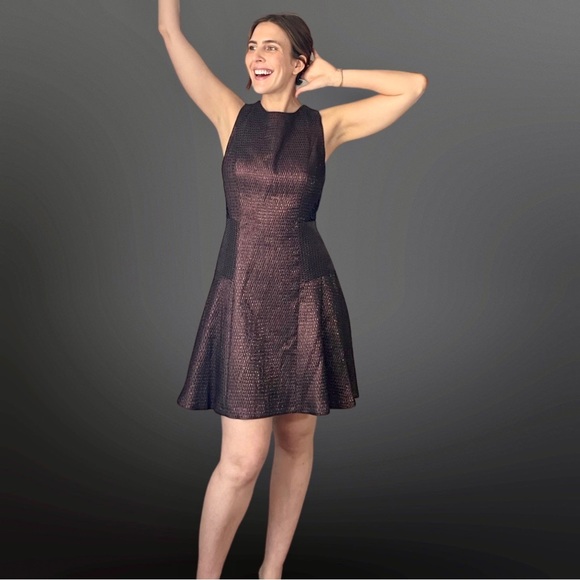 Phoebe Couture | Dresses | Bronze Party Dress With Mesh Leopard Back ...